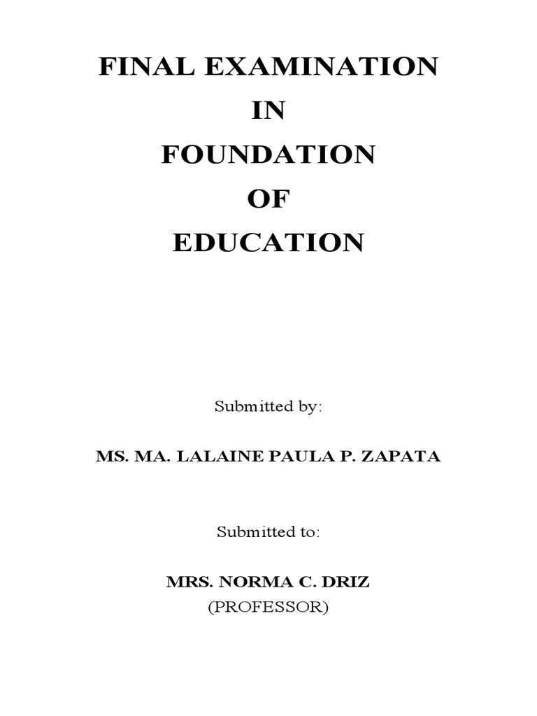 Final Examination Title Page | PDF
