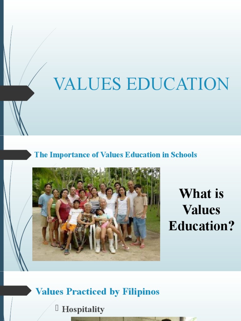 Values Education | PDF | Teachers | Curriculum