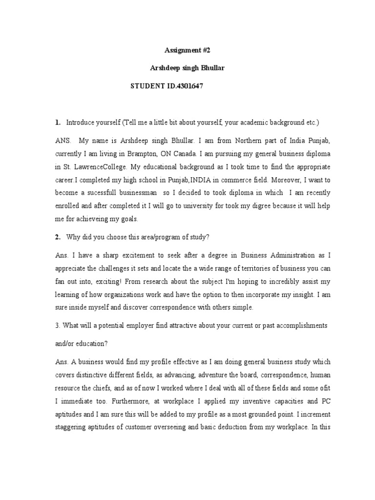 Assignment 2 Arshdeep Singh | PDF | Reason | Academic Degree