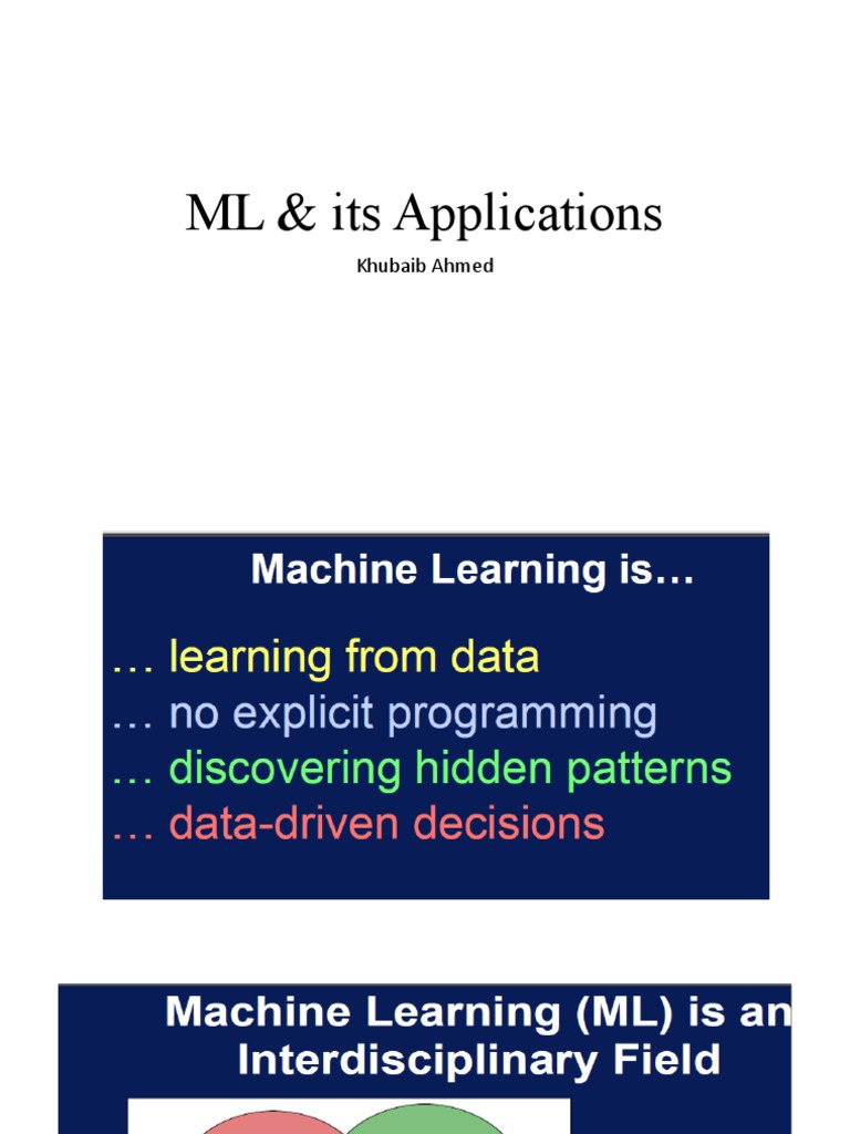 ML & Its Applications: Khubaib Ahmed | PDF | Finance & Money Management ...