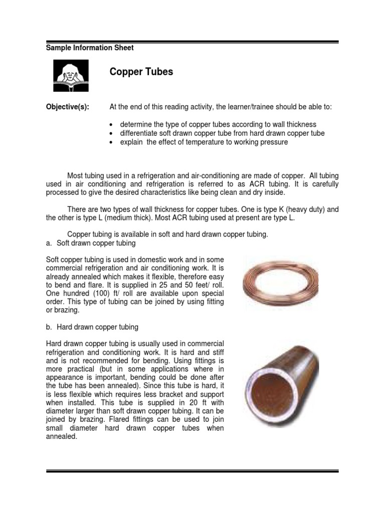 Copper Tube Types and Sizes | PDF | Pipe (Fluid Conveyance) | Plumbing