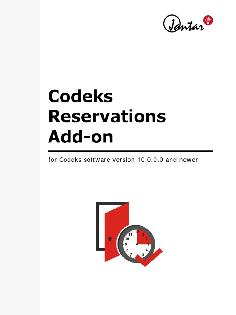 Codeks Reservations Add-On: For Codeks Software Version 10.0.0.0 and ...