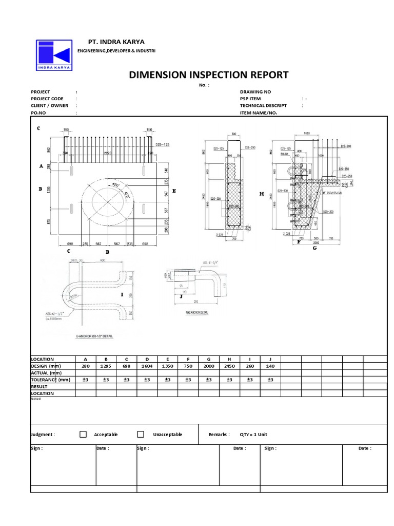 Dimension Inspection Report: Pt. Indra Karya | PDF