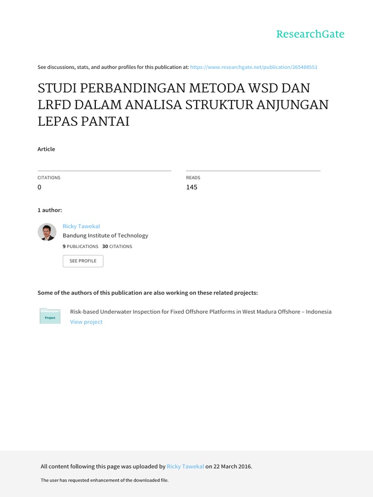 Studi Perbandingan Metoda WSD Dan LRFD Dalam Anali PDF | PDF ...