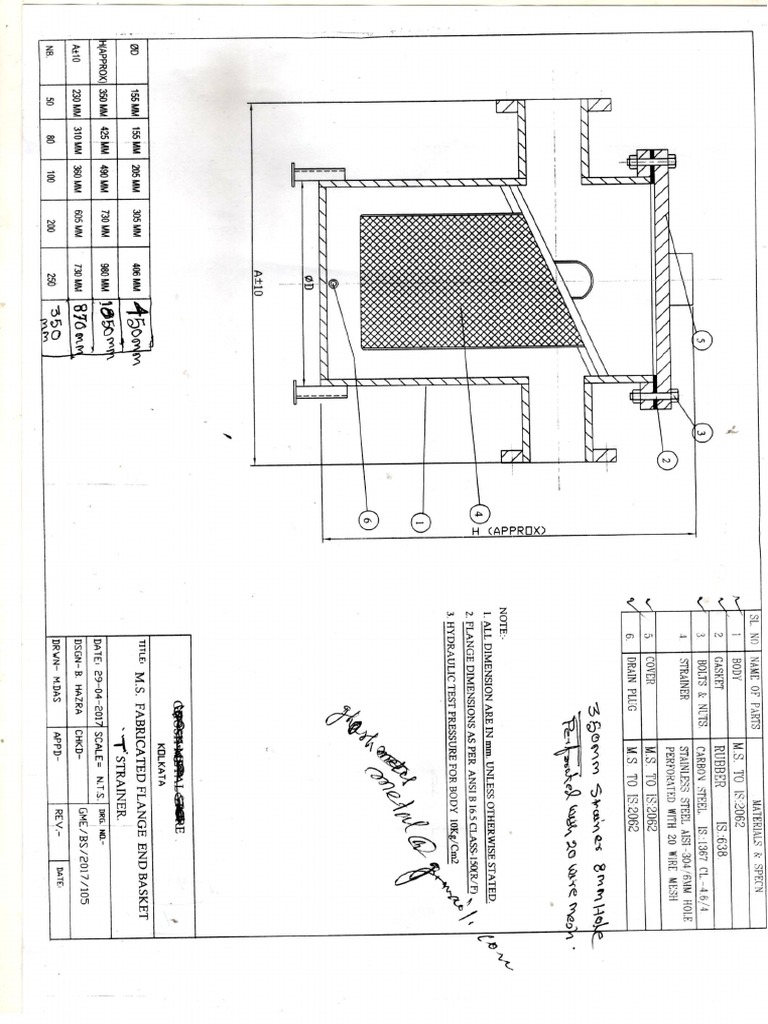 T Strainer Drawing | PDF