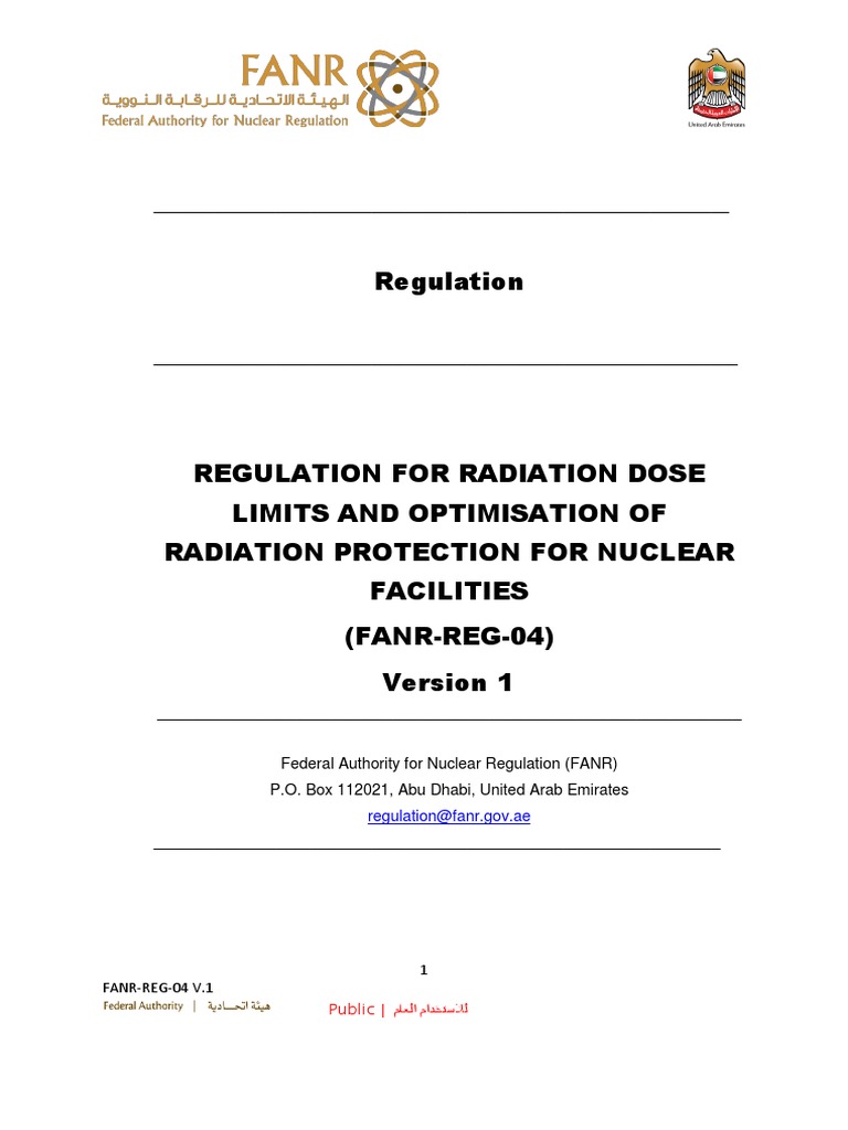 Fanr Reg 04 V1 For Website | PDF | Ionizing Radiation | Absorbed Dose