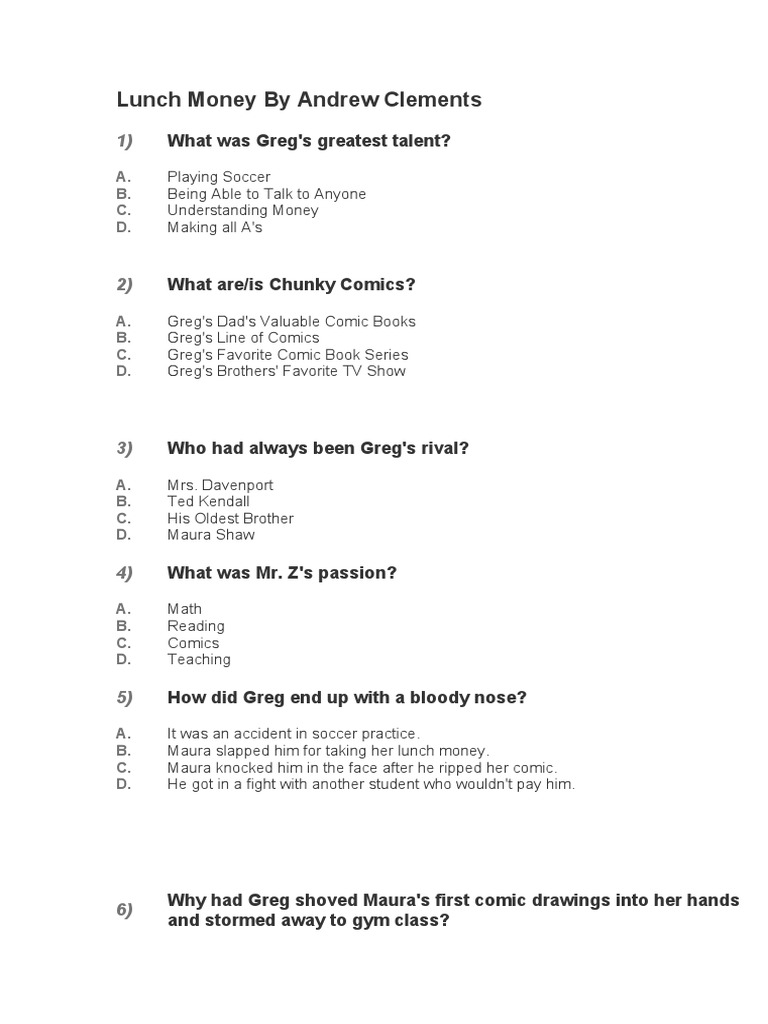 Lunch Money by Andrew Clements | PDF