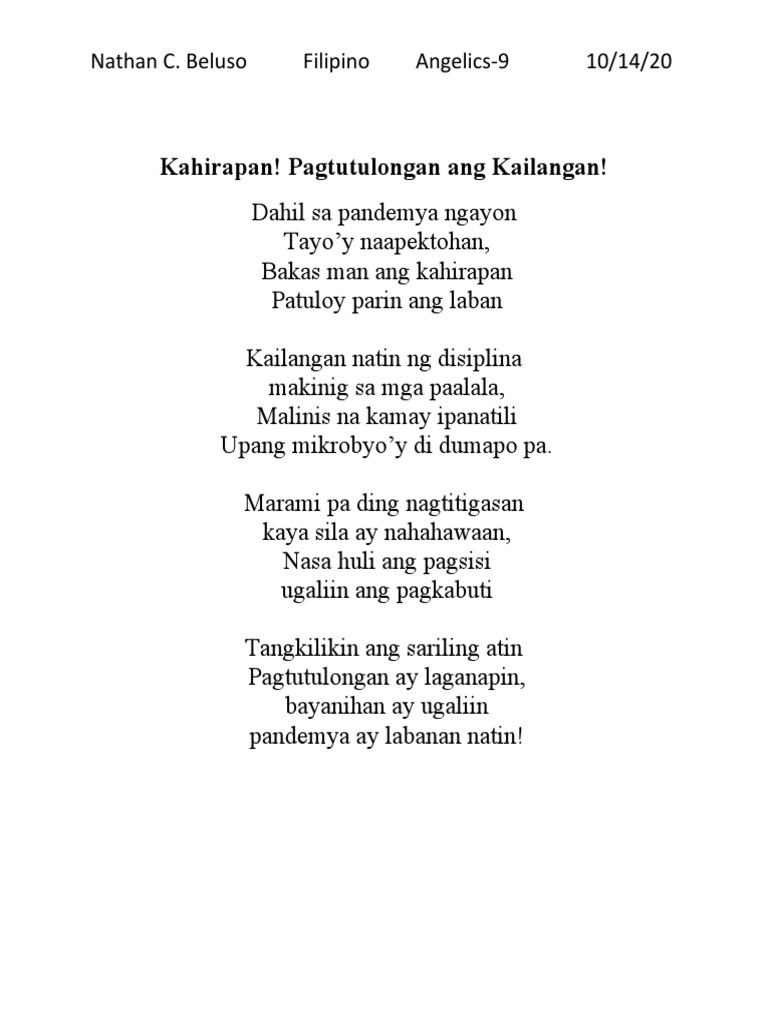 Tula (PT Sa Filipino) | PDF