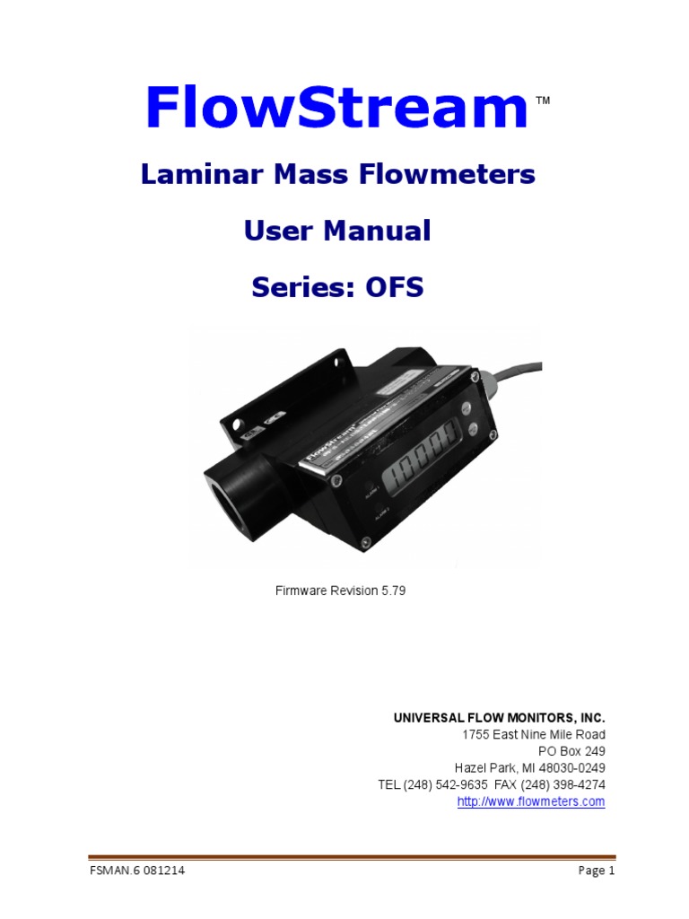 Flowmeter Manual | PDF | Flow Measurement | Gases