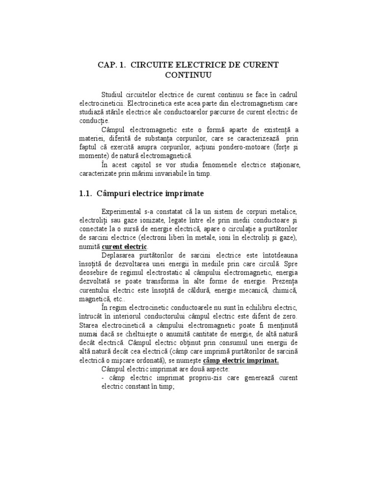 Curs 4 Circuite de Curent Continuu | PDF