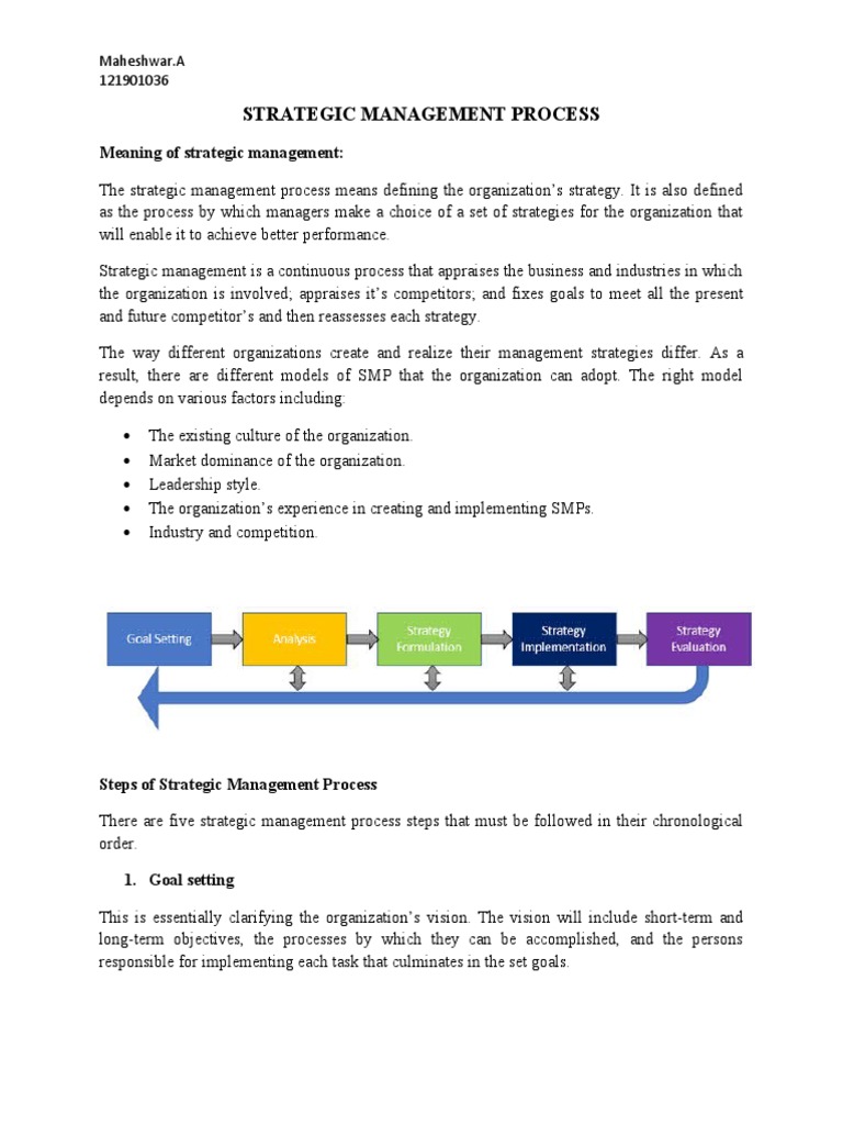 Strategic Management Process | PDF | Strategic Management | Goal