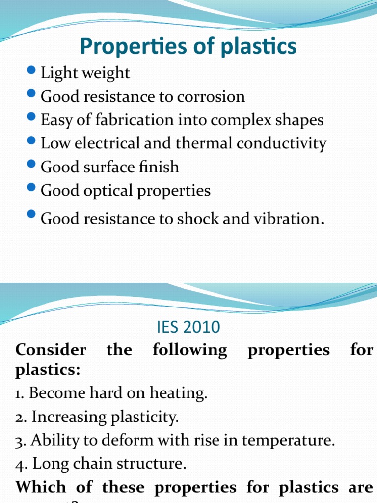 Key Properties of Plastics Explained | PDF | Polymerization | Thermoplastic