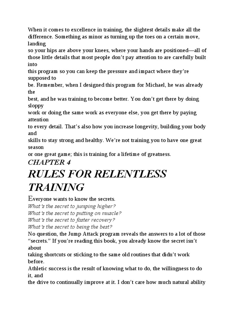 Rules For Relentless Training | PDF