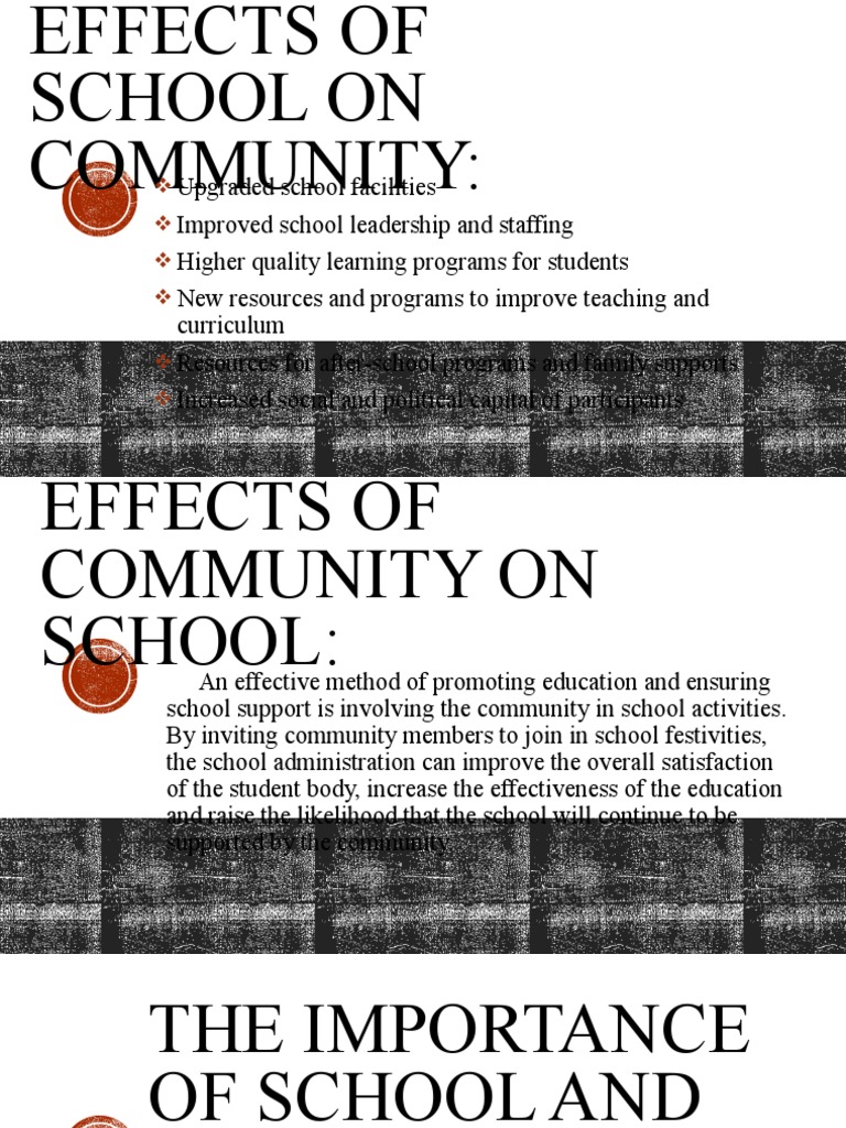 Effects of School On Community | PDF