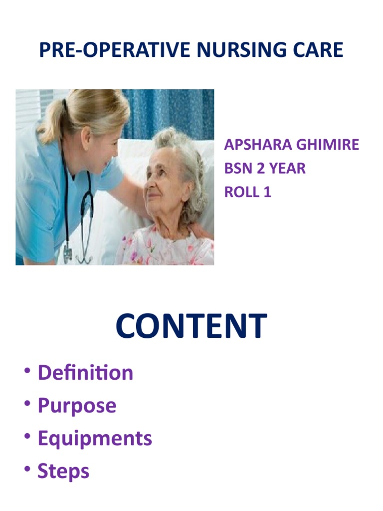 Pre-Operative Nursing Care | PDF | Surgery | Patient