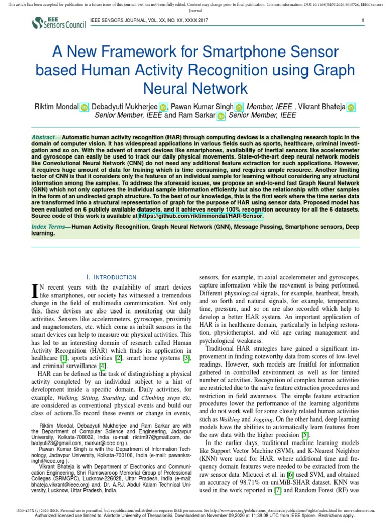 A New Framework For Smartphone Sensor Based Human Activity Recognition ...