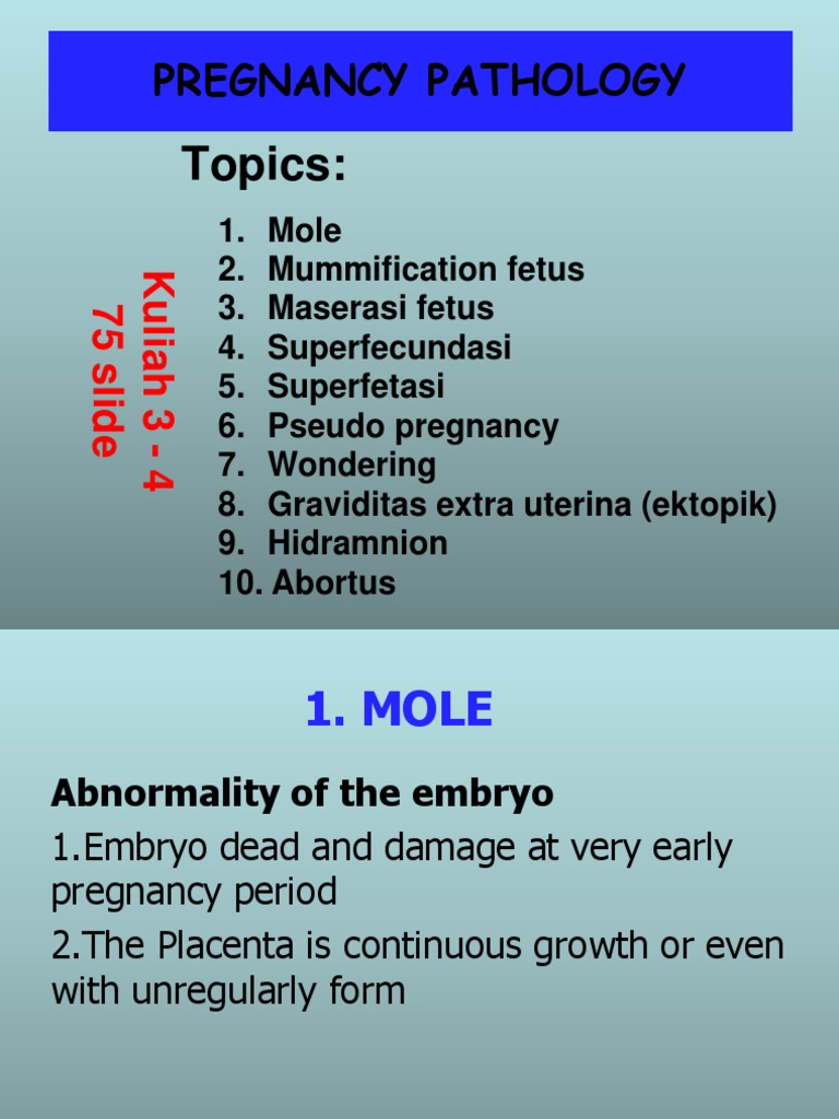 Pregnancy Pathology Overview and Conditions | PDF | Uterus | Miscarriage