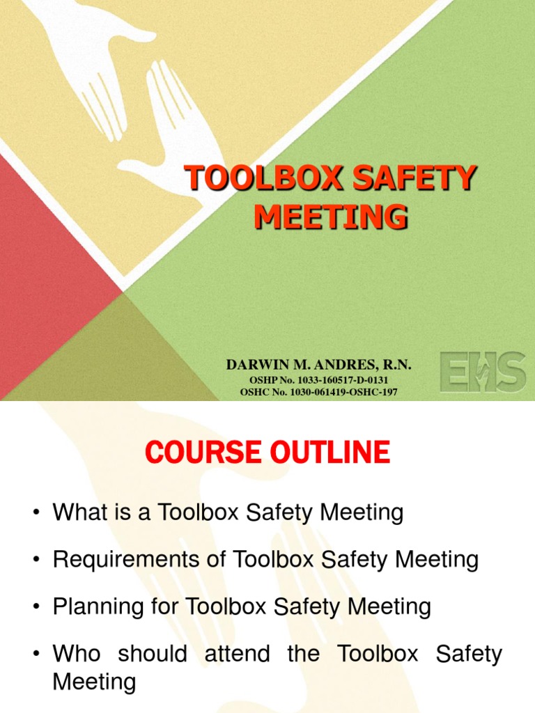 Toolbox Safety Meeting: Darwin M. Andres, R.N | Download Free PDF ...