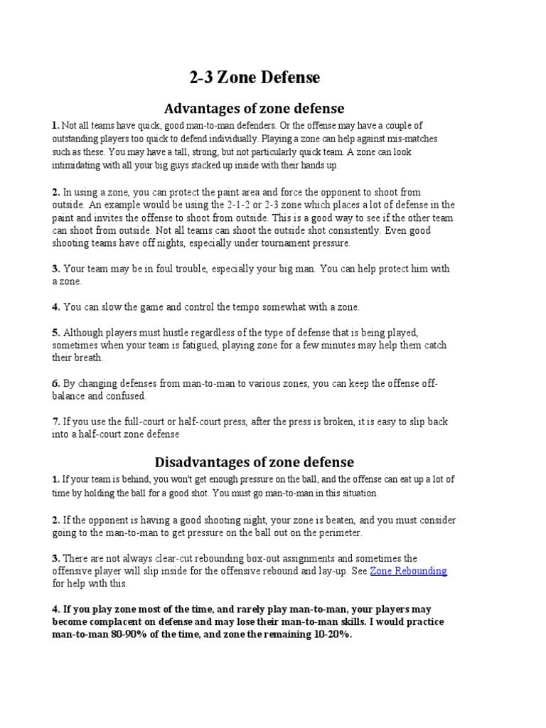 2-3 Zone Defense | PDF | Business