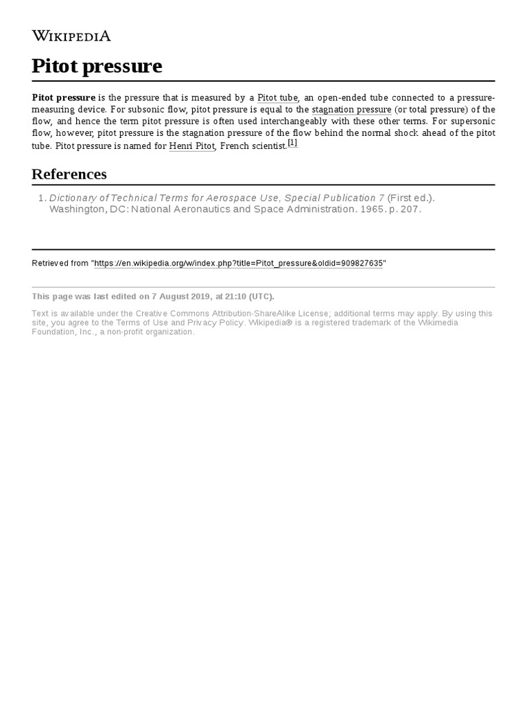 Pitot Pressure PDF | PDF