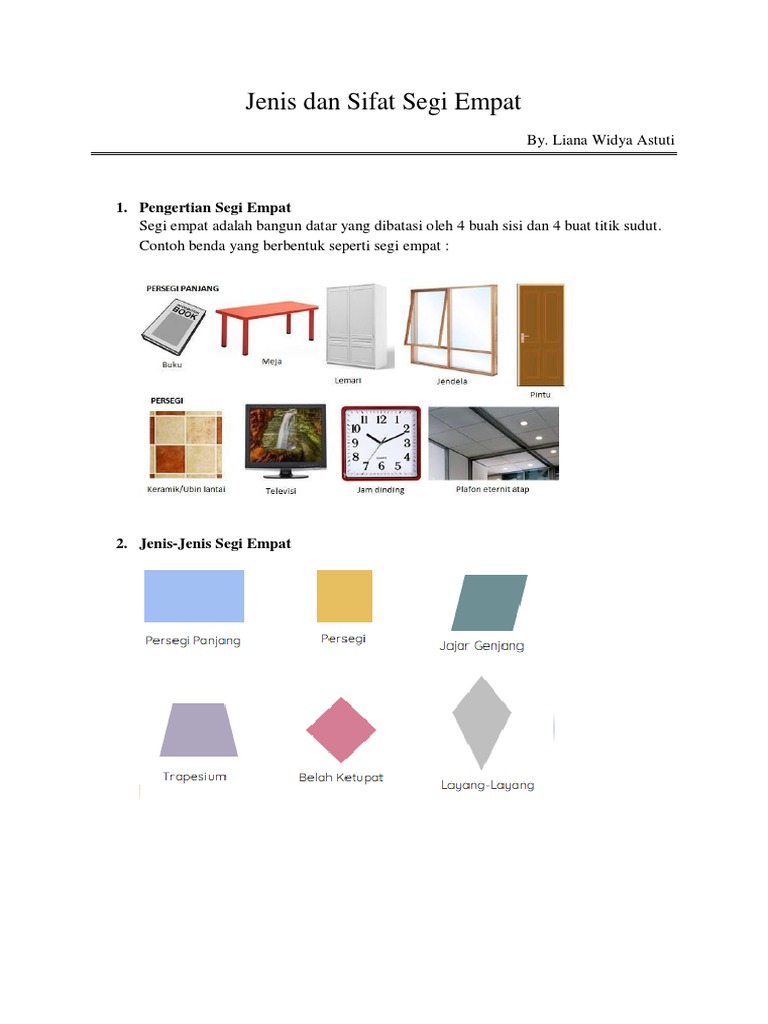 Jenis Dan Sifat Segi Empat | PDF