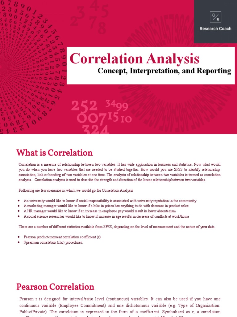Correlation Analysis: Concept, Interpretation, and Reporting | PDF ...