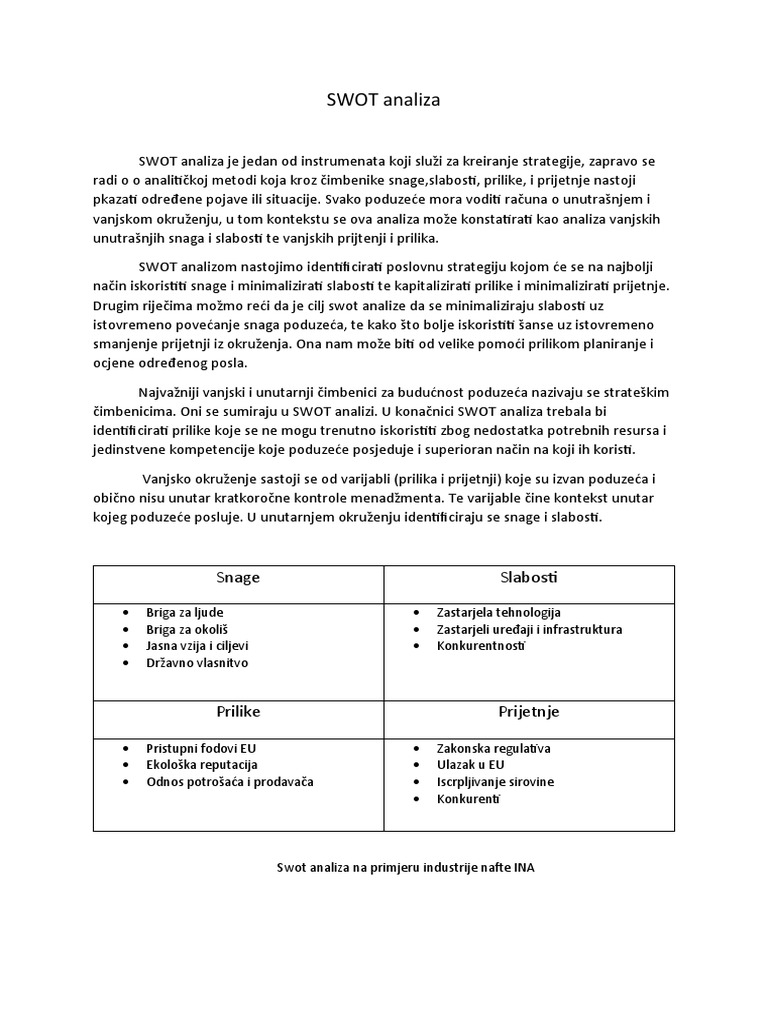 SWOT Analiza Dario MIškec | PDF