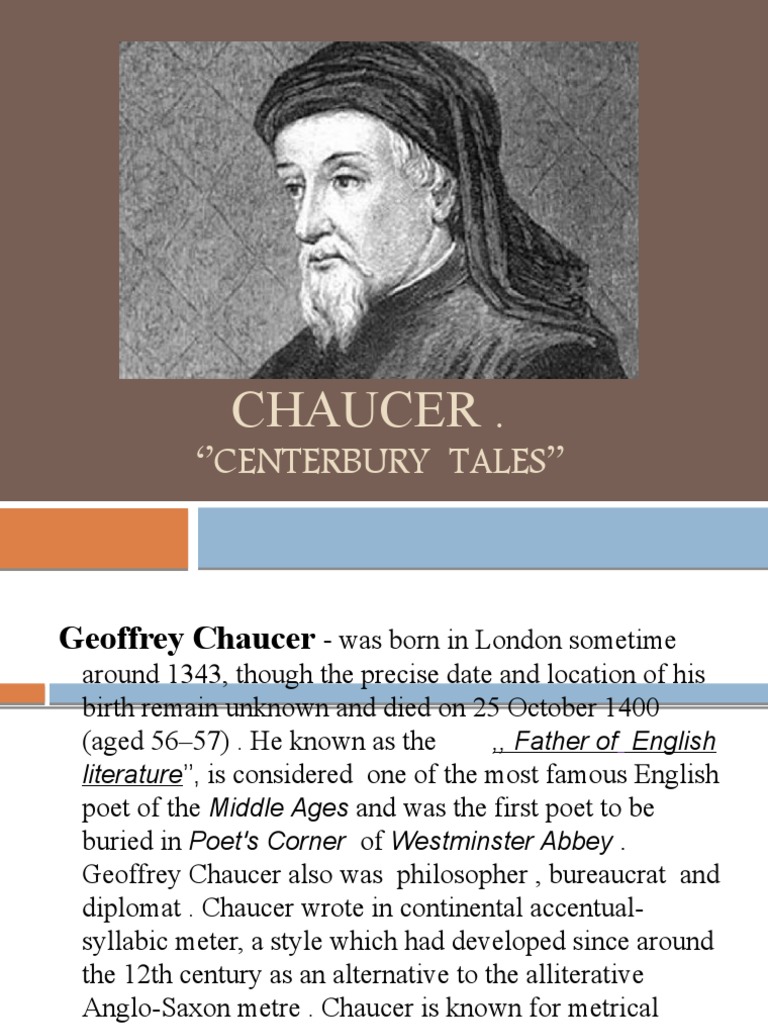Geoffrey Chaucer .: 'Centerbury Tales'' | PDF | The Canterbury Tales ...