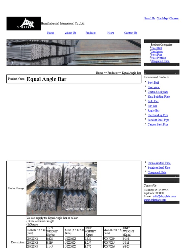 ANGLE BAR SIZES in The Philippines | PDF | Stainless Steel | Steel