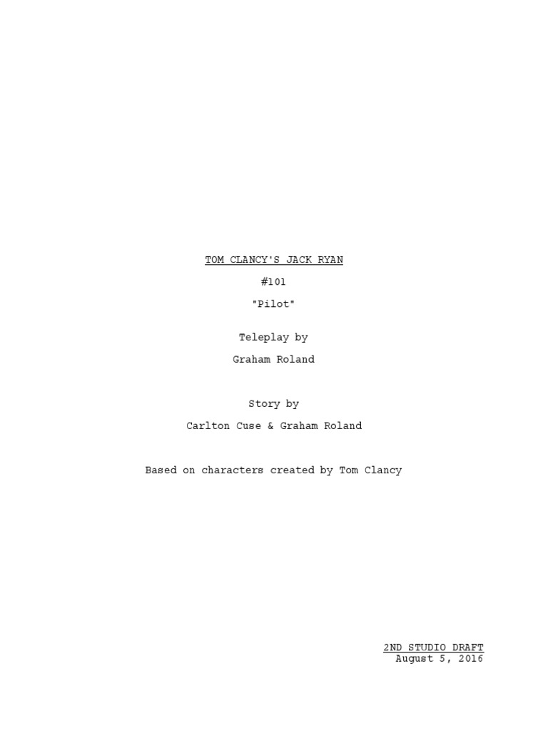 Tom Clancy's Jack Ryan Pilot | PDF | Business