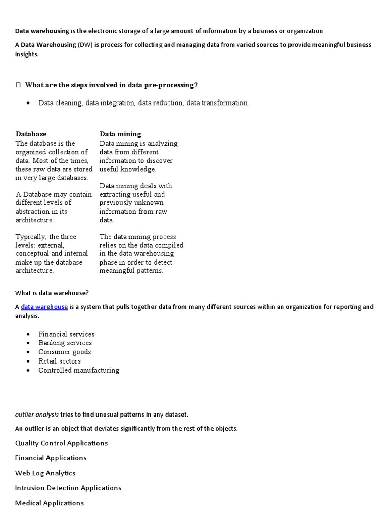What Are The Steps Involved in Data Pre-Processing? | PDF
