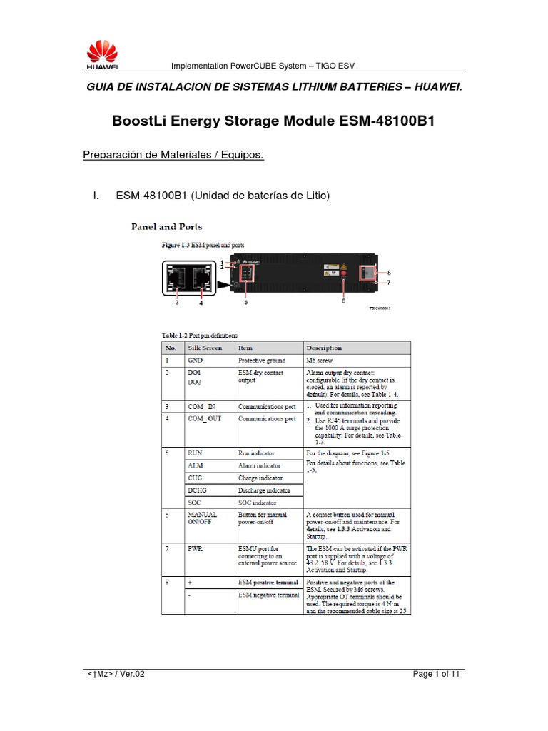 Guia Conexiones ESM-48100B1 Li Batt-TIGO ESV Ver3.0 | PDF | Electrónica | Energía y recursos