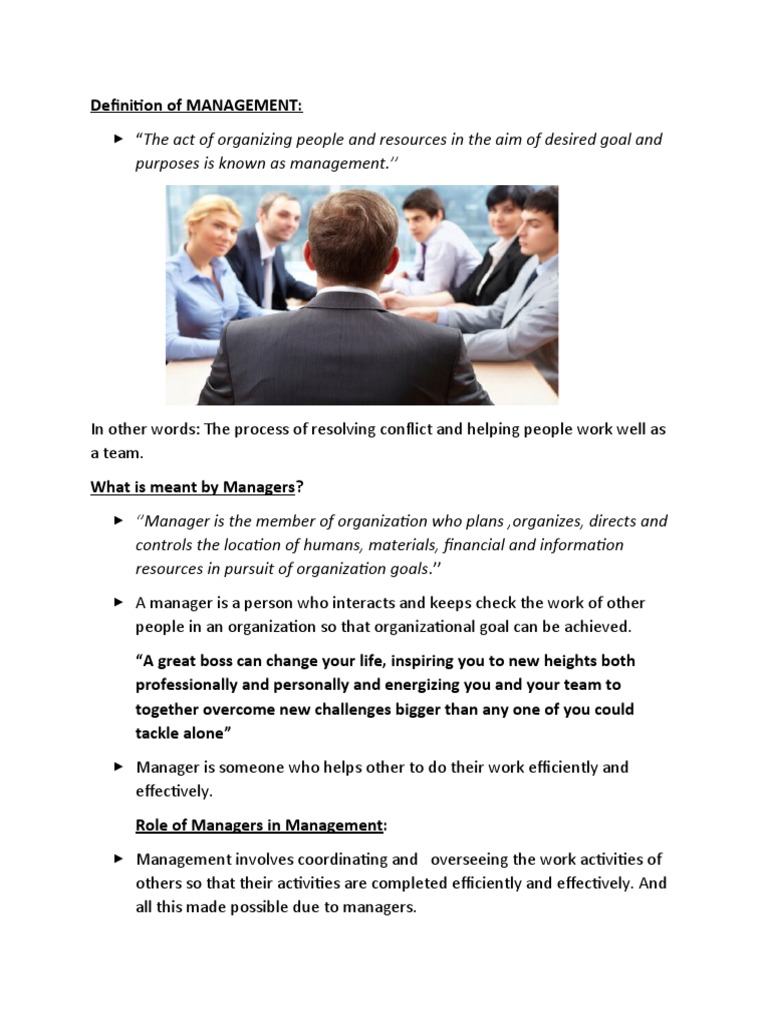 Definition of MANAGEMENT | PDF