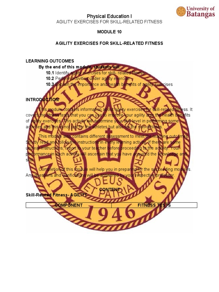 PE1 Module 10 Updated | PDF | Physical Fitness | Educational Assessment