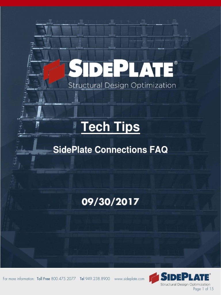 Tech Tips: Sideplate Connections Faq | PDF | Structural Steel | Beam ...