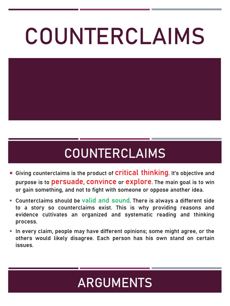 Counterclaims PDF | PDF | Psychological Concepts | Cognitive Science