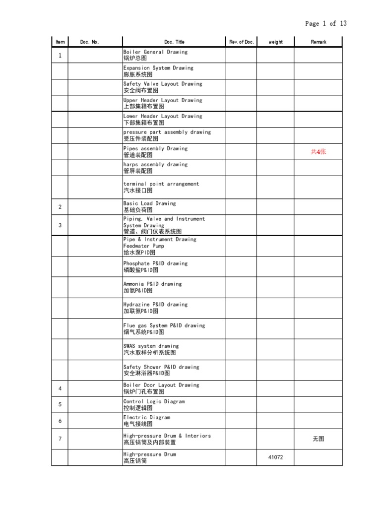 List of Boiler Drawings | PDF
