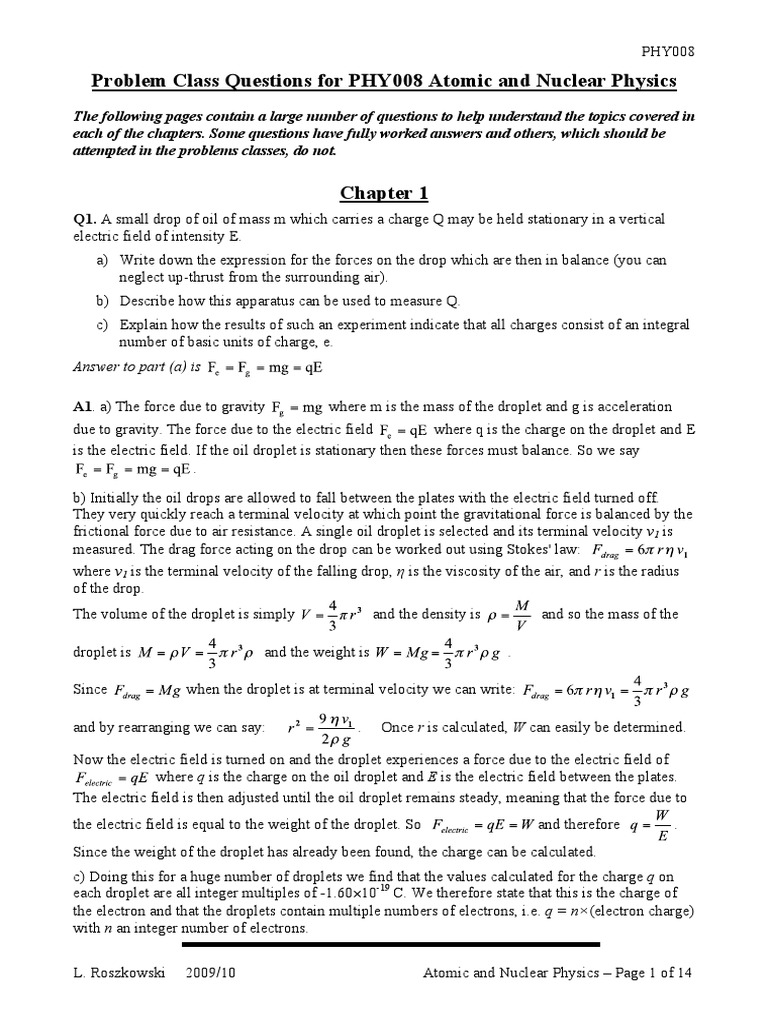Atomic & Nuclear Physics Problems | PDF | Radioactive Decay | Atomic ...