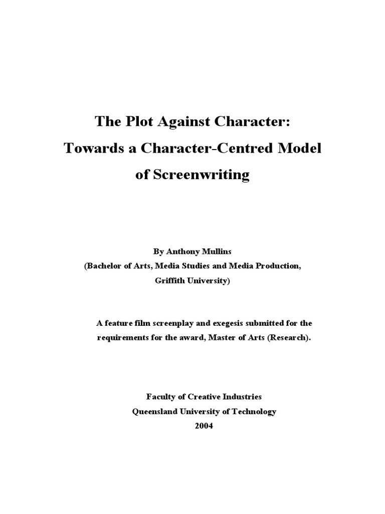 The Plot Against Character | PDF | Screenwriting | Plot (Narrative)