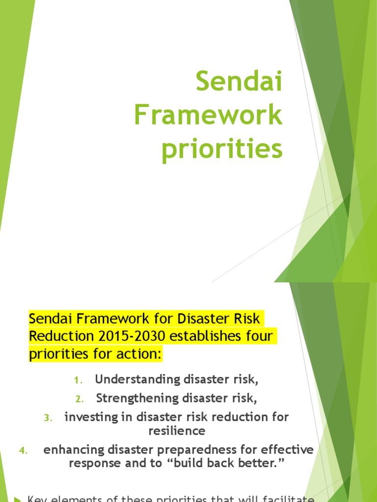 Sendai Framework: Four Action Priorities | PDF | Climate Resilience ...