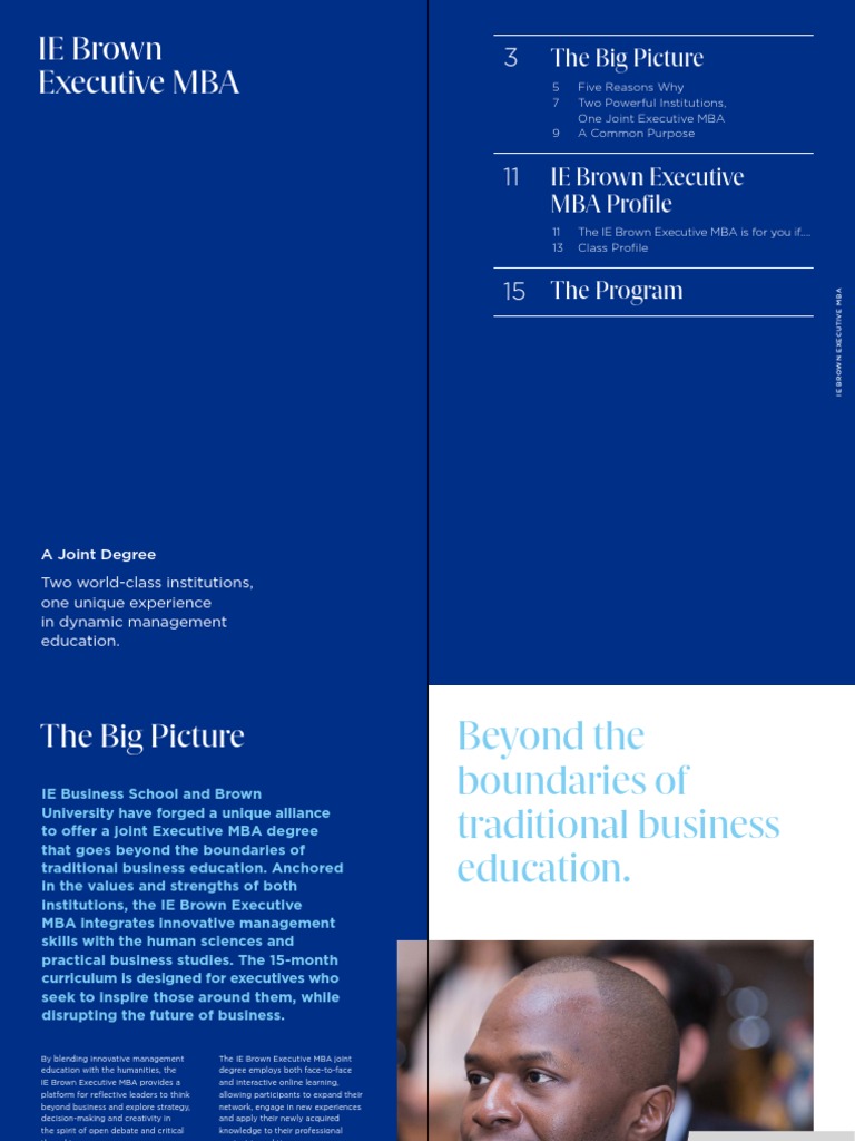 IE Brown Executive MBA Overview | PDF | Master Of Business ...