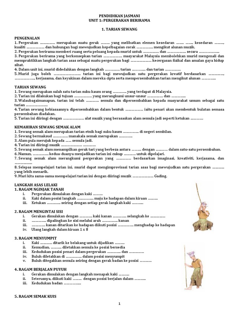 PENDIDIKAN JASMANI Modul PJPK Tarian Sewang | PDF