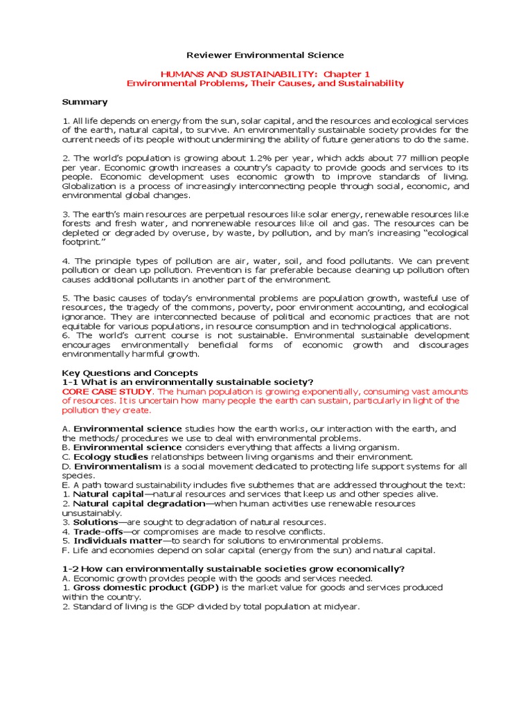 Chapter 1 Reviewer Envi Sci | PDF | Resource | Sustainability