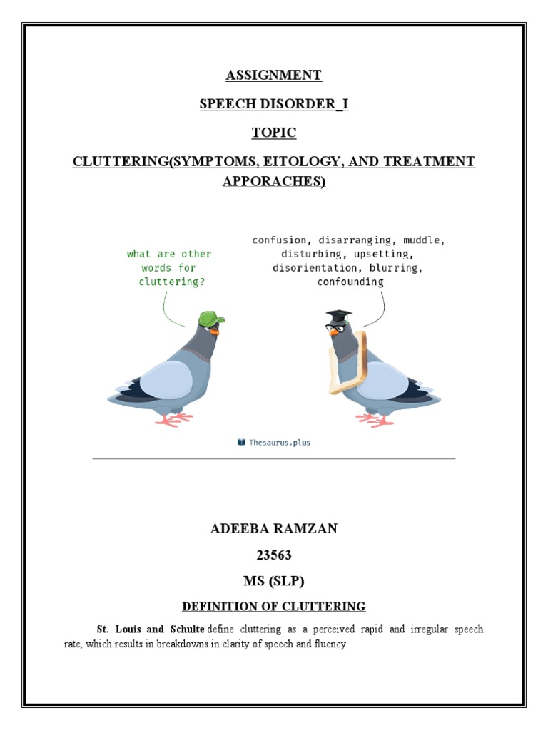 Cluttering | PDF | Speech | Stuttering