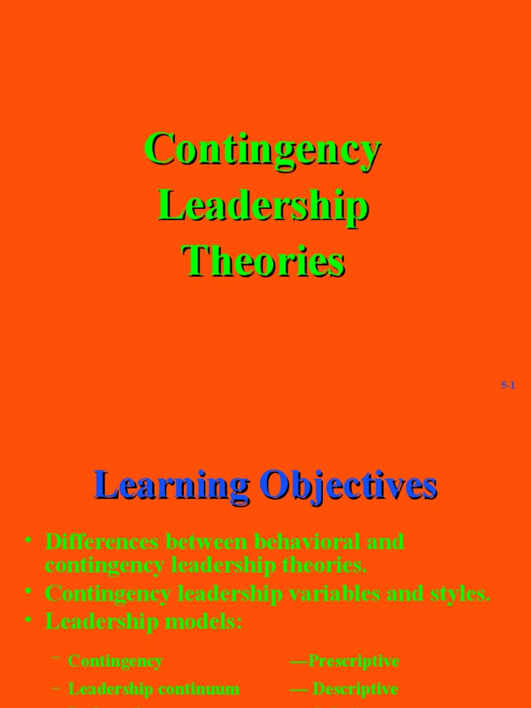 5 +Leadership-Contingency+Theories | PDF | Leadership | Systems Psychology