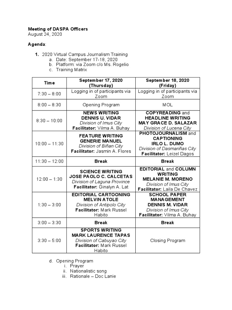 2020 Virtual Campus Journalism Training | PDF