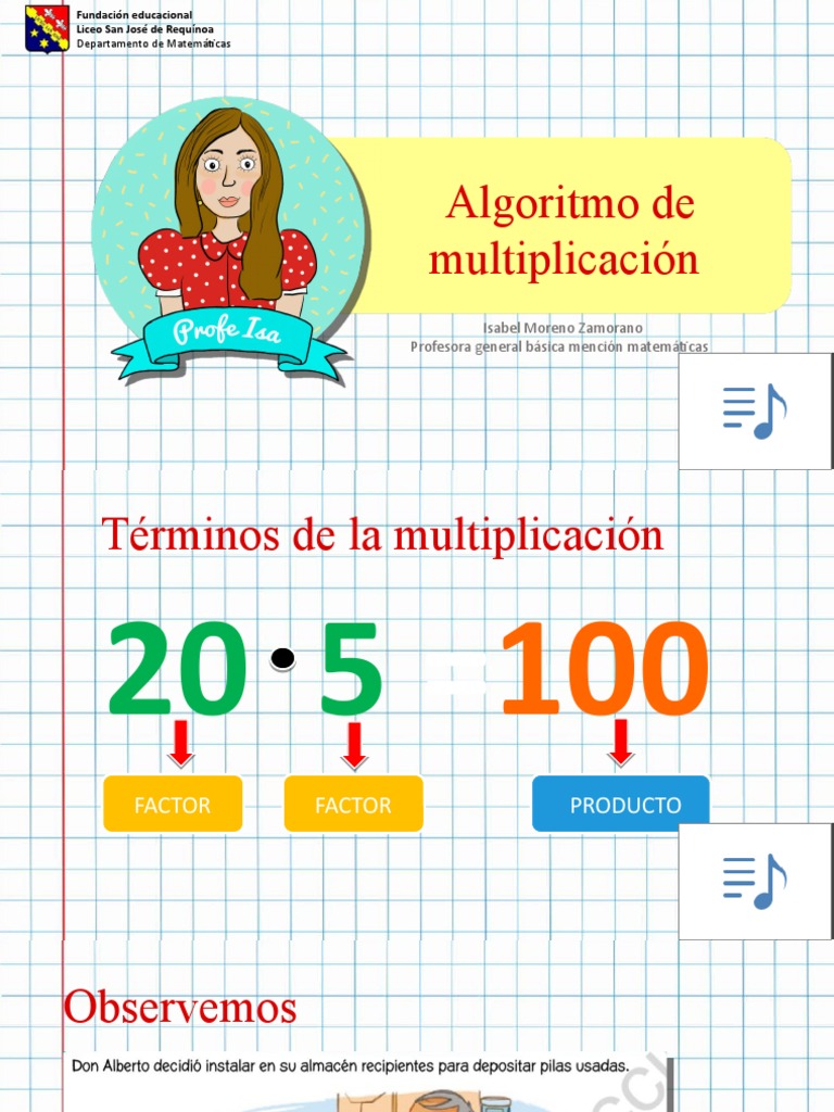 Algoritmo de Multiplicación 4° Básico | PDF