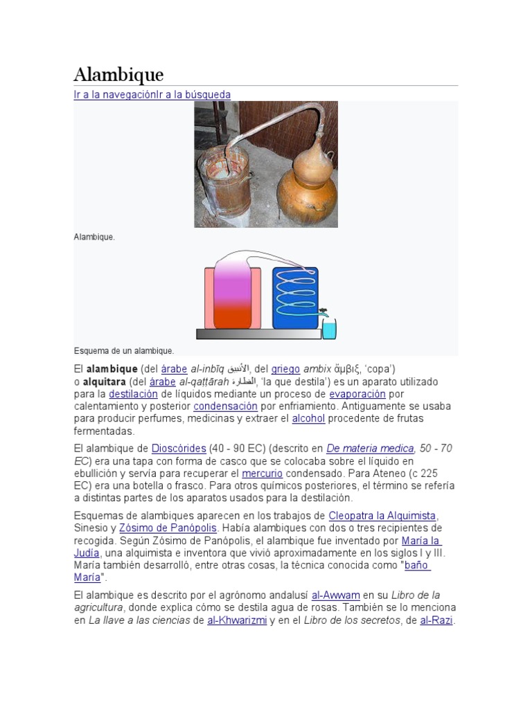 Alambique | PDF | Ciencias fisicas | Química