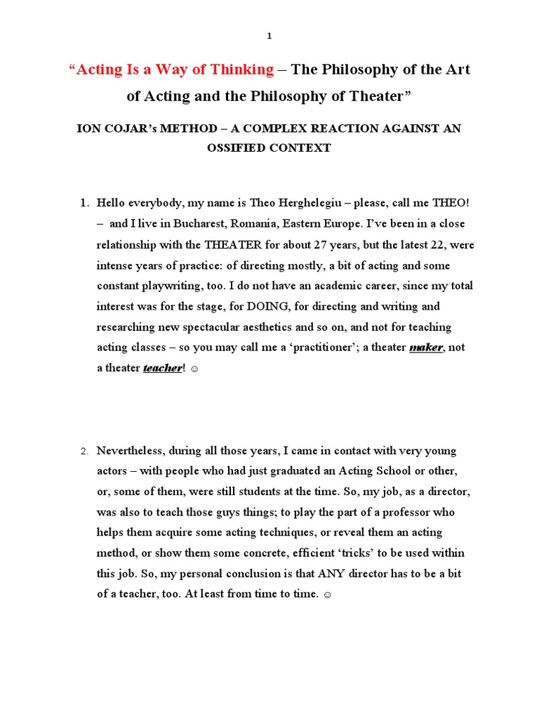 Conference Text | PDF | Acting | Truth