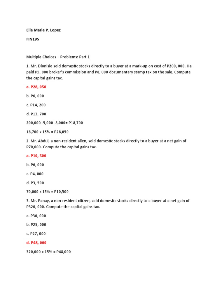 Capital Gains Tax Computation Guide | PDF | Capital Gains Tax | Taxpayer
